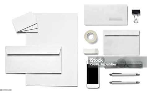 봉투 편지 카드 종이 휴대폰 태블릿 템플릿 비즈니스 연필 클립 지우개 테이프 공란에 대한 스톡 사진 및 기타 이미지 공란
