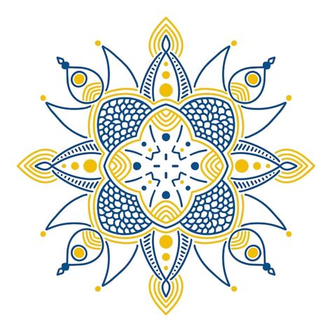 추상 만다라 패턴과 작은 세부 사항이 있는 아름다운 그림 프리미엄 벡터