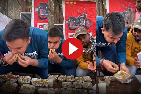 Man Eats 21 Plates Of Chole Kulche In 30 Minutes Wins Bullet Bike After Completing Challenge Watch
