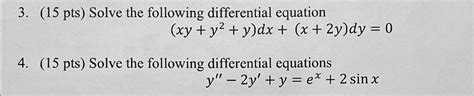 Solved Solve The Following Differential