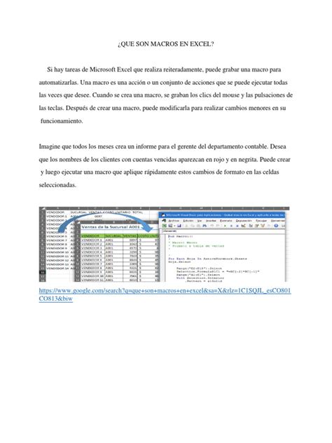 Qué Son Y Para Qué Sirven Las Macros En Excel Pdf Macro
