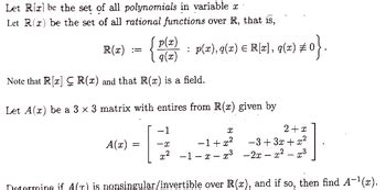 Answered Let Rz Be The Set Of All Polynomials In Variable X Let R X Be The Set Of All
