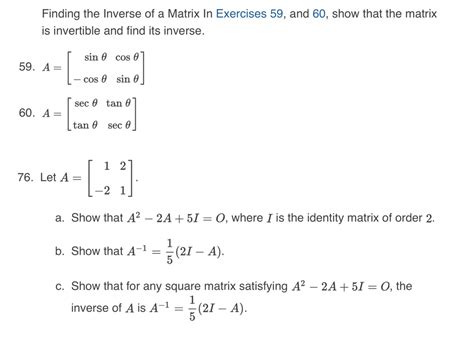 Solved Finding The Inverse Of A Matrix In Exercises And Chegg