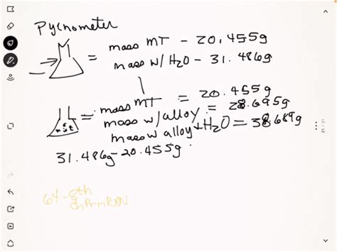 SOLVED A Pycnometer Is A Device Used To Measure Density It Weighs