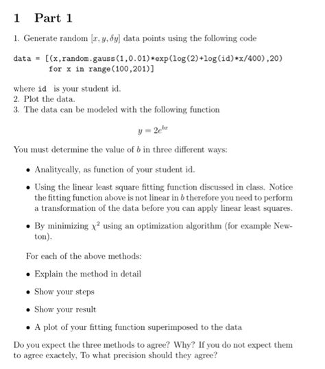 Solved In Python Generate The Following Code And Calculate