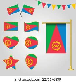 Vector Collection Eritrea Flag Emblems Icons Stock Vector Royalty Free Shutterstock