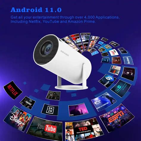 HY300pro Factory Price Smart Projector Android 11 4k Decoding 720P Resolution Projector Screen