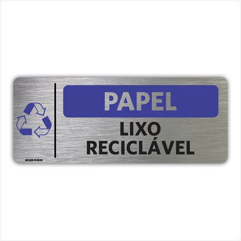 Placa Indicação Setor Lixo Reciclável Papel