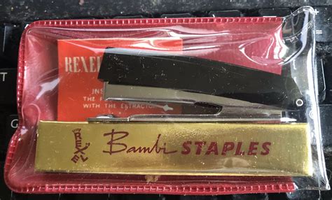 Black Vintage Retro Rexel Bambi Stapler And 1 Box 1000 Staples Red