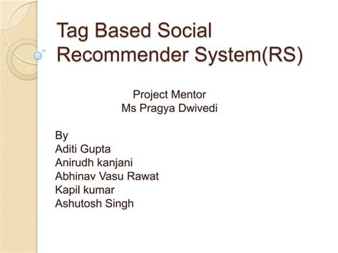Social Recommender System Ppt