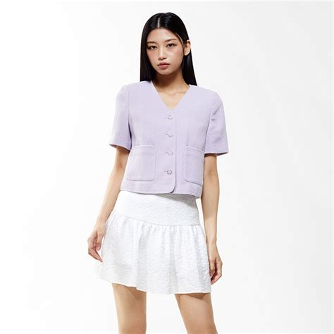 미쏘 브이넥 반팔 트위드 자켓miwjke511g