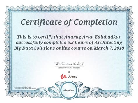 Anuurag A Edlabadkar On Linkedin Udemy Architecting Big Data Solutions