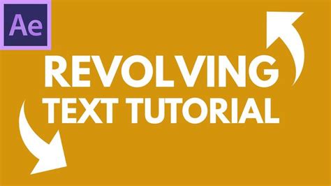 After Effects Tutorial Revolving 3d Text Rotating Kinetic Typography Text Tutorial Beginner