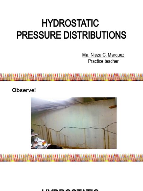 Hydrostatic Pressure Distribution Pdf Pressure Atmospheric Pressure