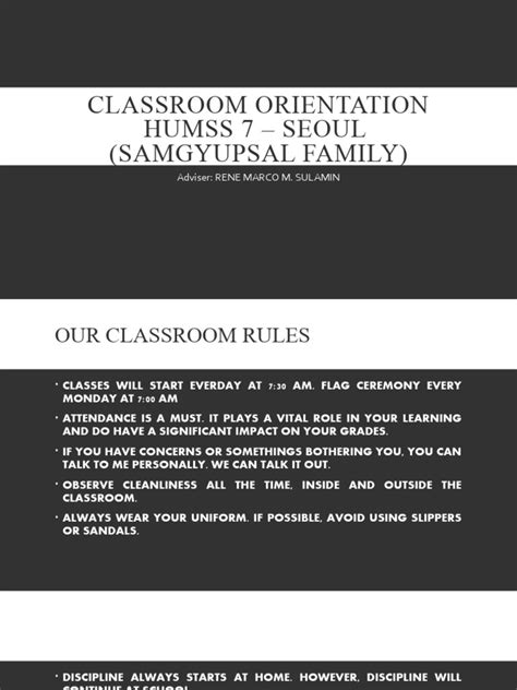 Classroom Orientation Pdf