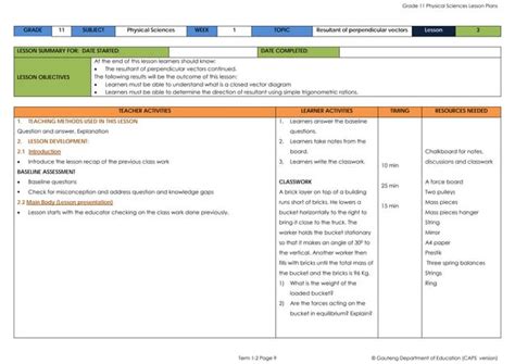 Physicalsciences Grade 11 Term 1 1 Pdf