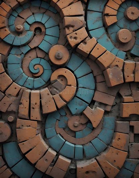 Irregular Yet Patterned Block Arrangement On Wall Generative Ai Stock