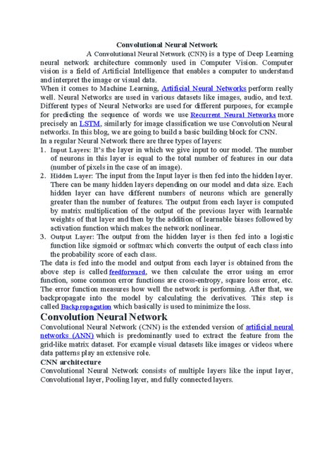 Convolutional Neural Network Computer Vision Is A Field Of Artificial Intelligence That