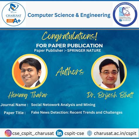 Cse Cspit Charusat Researchexcellence Fakenewsdetection Computerscience