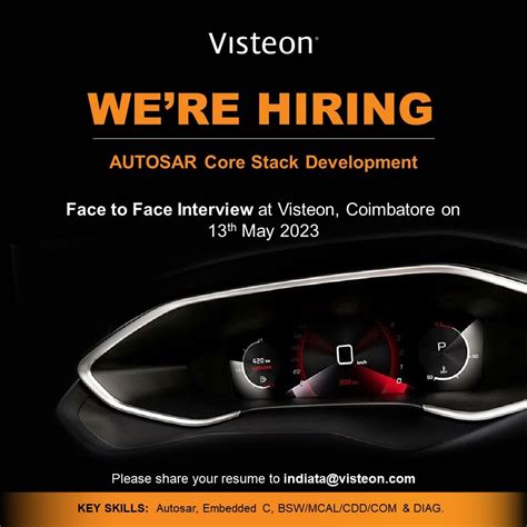 visteon corporation is hiringnow for autosar core stack development prithiviraj b
