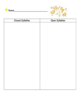 Closed And Open Syllable Sort By Got The Reading Bug TpT