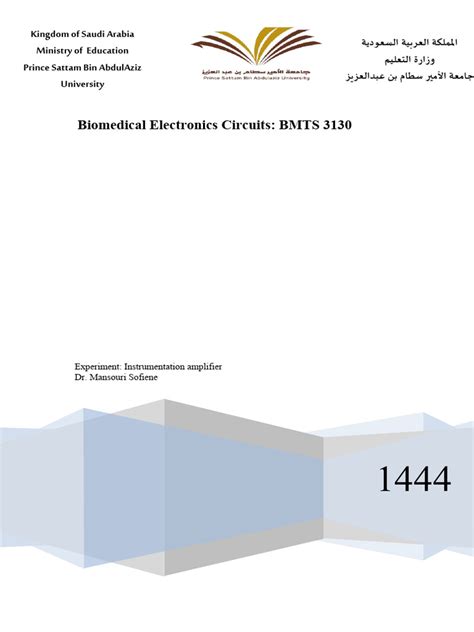 Experiment Instrumentation Amplifier Pdf Amplifier Operational Amplifier
