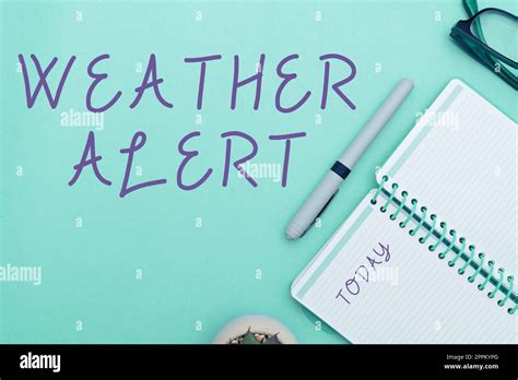 Conceptual Caption Weather Alert Concept Meaning Urgent Warning On The State Of The Atmosphere