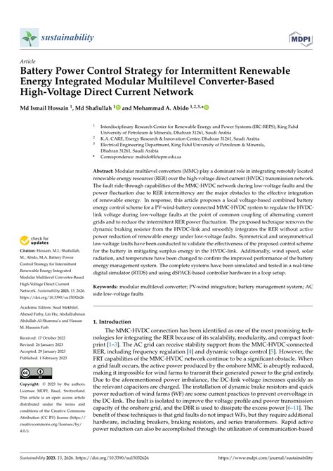 Pdf Battery Power Control Strategy For Intermittent Renewable Energy Integrated Modular