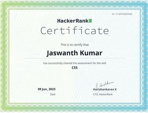 Jaswanth Kumar On Linkedin Hackerrankcertified Cssexpert