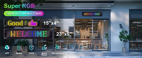 Amazon Com Super RGB Scrolling LED Sign 15 X4 Programmable Flexible LED Matrix Panel Smart