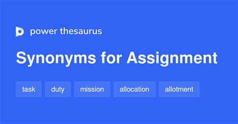 Assignment Synonyms 1 525 Similar Words And Phrases