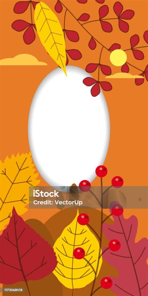 가을 템플릿 배경 가을 낙엽 오렌지 노란 단풍 소셜 미디어 스토리 배너 이벤트 초대 제품 카탈로그 광고를 위한 템플릿입니다 벡터 아이소탈드 트렌디 플랫 스타일 10월에 대한