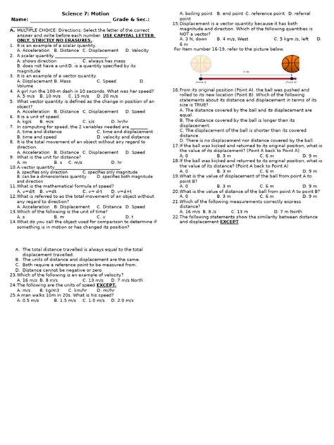 science 7 motion pdf velocity acceleration