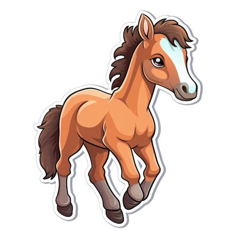 Premium Ai Image Foal Young Horse Repeated Please Ignore Sticker