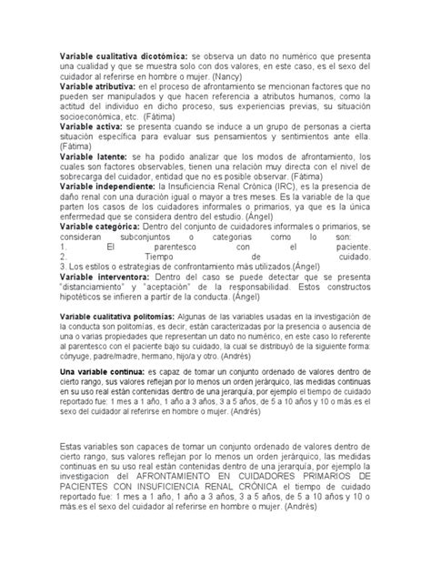 Variable Cualitativa Dicotómica Pdf Sicología