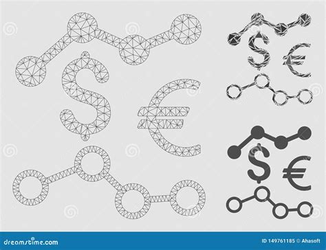 Currency Charts Vector Mesh 2d Model And Triangle Mosaic Icon Stock Vector Illustration Of
