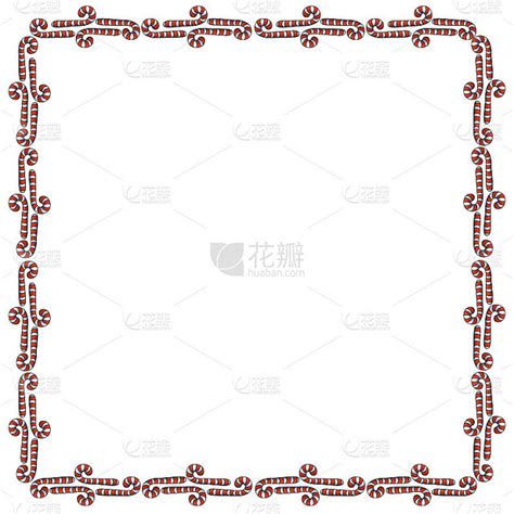 矢量背景，框架，边界从红色糖果藤。明亮的镶边，装饰主题甜蜜的新年和圣诞。为贺卡，请柬，圣诞设计