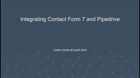 Integrating Pipedrive And Contact Form 7 Youtube