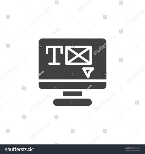 Monitor Cursor Email Icon Vector Filled Stock Vector Royalty Free
