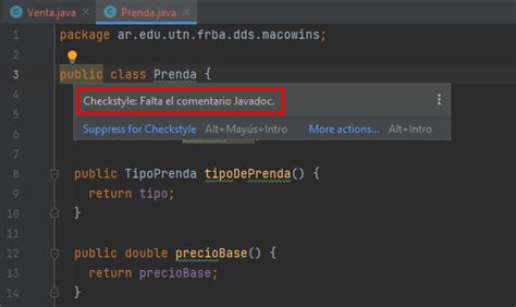Warning Checkstyle Falta El Comentario Javadoc · Dds Jv Foro