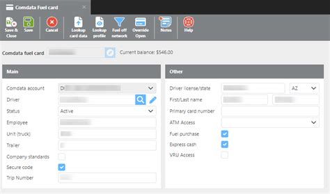 Maintain Comdata Fuel Cards