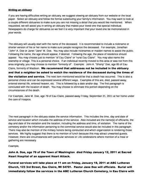 25 Obituary Templates and Samples ᐅ TemplateLab