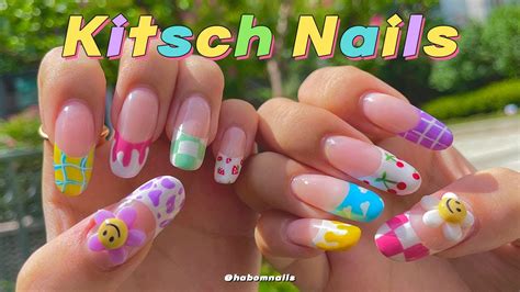 Eng 귀여운 키치 네일🧡 요즘 유행하는 스탬핑으로 프렌치 네일하는 방법 Youtube