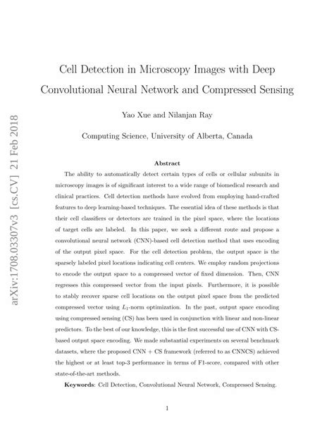 Pdf Cell Detection In Microscopy Images With Deep Convolutional