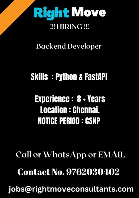 Aryan C On Linkedin Backenddeveloper Python Fastapi Rightmove Hiringnow