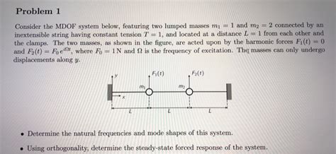 Solved Problem 1 Consider The Mdof System Below Featuring