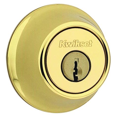 Kwikset 665 Series Polished Brass Double Cylinder Deadbolt 665 3 Rcal Rcs The Home Depot