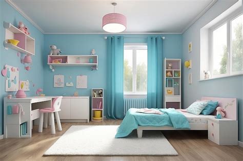 Premium Photo Nursery Modern 3d Interior Composition