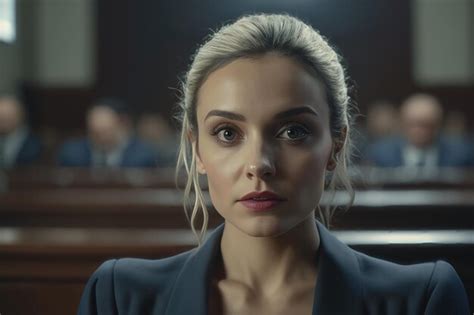 Premium Photo Trial In Court Portrait Of A Beautiful Woman Witness