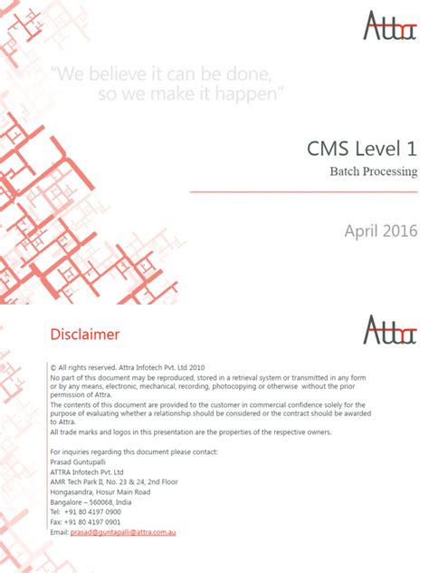 Cms Level 1 Batch Processing Pdf Computer File Software